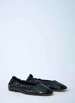 Dries Van Noten Croc-embossed Ballerina Flats