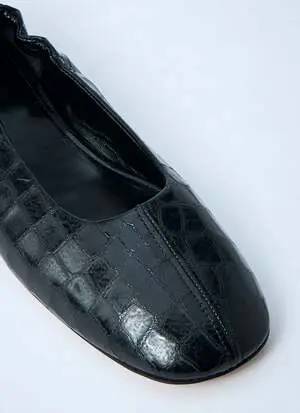 Dries Van Noten Croc-embossed Ballerina Flats
