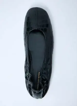 Dries Van Noten Croc-embossed Ballerina Flats