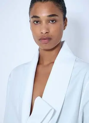 Saint Laurent Lavallière Shirt In Cotton Poplin - White