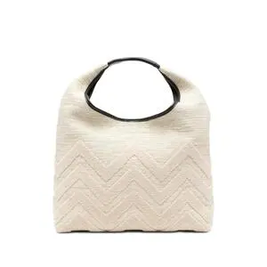Missoni Zigzag Pattern Tote Bag - Cream