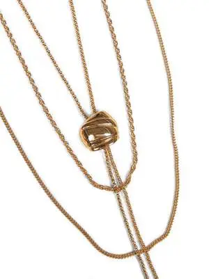 Chloé Gold Metal Long Multi-chain Necklace