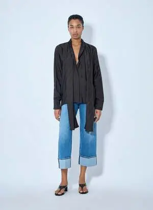 Sportmax Striped Tie-neck Blouse - Brown