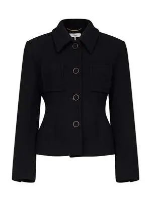 Chloé Black Wool Blend Bouclette Jacket - Multicolor