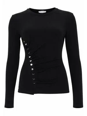 Rabanne Top Con Bottoni - Black