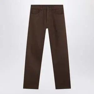 Prada Ebony-colored Wool Trousers - Brown