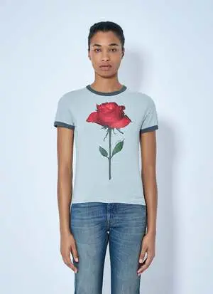 Acne Studios Graphic Rose T-shirt - Gray