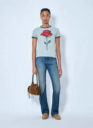 Acne Studios Graphic Rose T-shirt - Gray