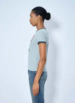 Acne Studios Graphic Rose T-shirt - Gray