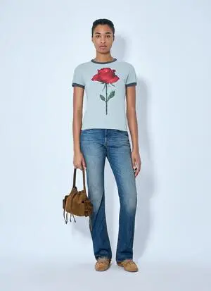 Acne Studios Graphic Rose T-shirt - Gray