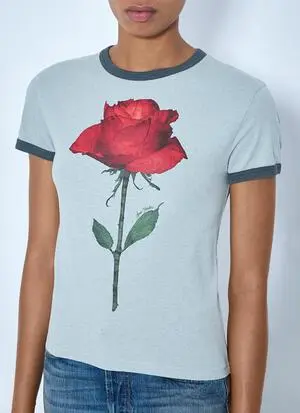 Acne Studios Graphic Rose T-shirt - Gray