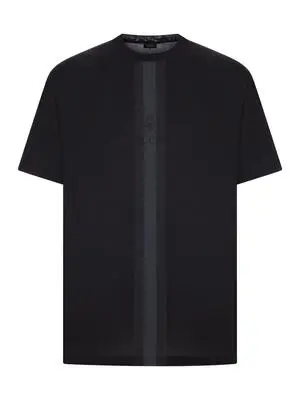 Gucci Cotton T-shirt With Tonal Web Stripe - Black