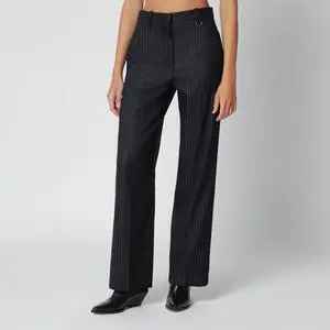 Isabel Marant Étoile Pinstripe Wool-blend Trousers - Black