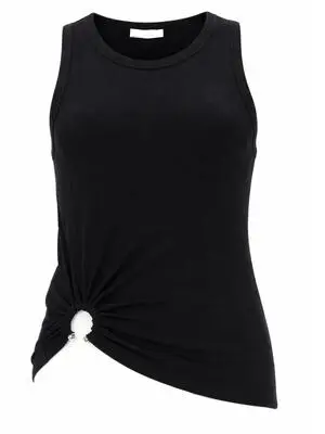 Rabanne Top Con Piercing - Black