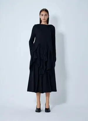 Yohji Yamamoto Gauzed Frilled Blouse
