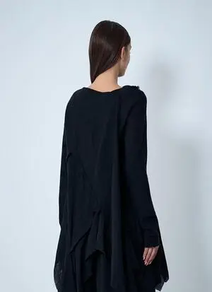 Yohji Yamamoto Gauzed Frilled Blouse