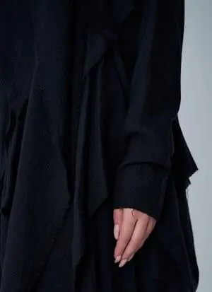 Yohji Yamamoto Gauzed Frilled Blouse