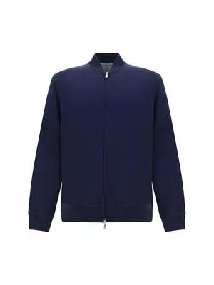 Brunello Cucinelli Cotton Zip Sweatshirt - Blue
