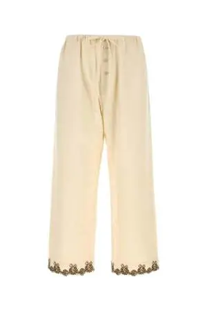 BODE Cream Wool Joggers - Yellow