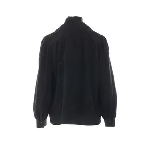 Chloé Crêpe De Chine Maxi Gathered Lavallière Blouse - Black