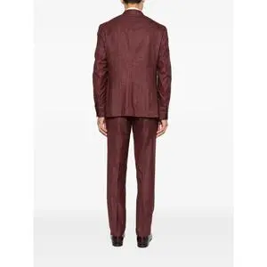 Isaia Suits Double Breasted Suits - Red