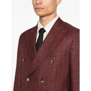 Isaia Suits Double Breasted Suits - Red