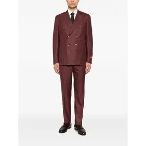 Isaia Suits Double Breasted Suits - Red