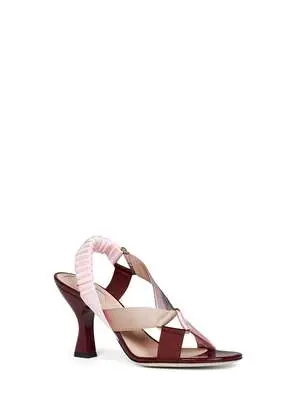Fendi Colibrì Leather And Fabric Sandals - Multicolor