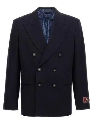 Etro Decorative Basting' Blazer - Blue