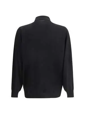 Brunello Cucinelli Virgin Wool Polo Sweater - Black