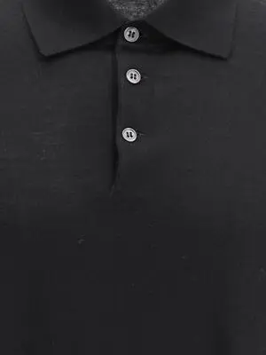 Brunello Cucinelli Virgin Wool Polo Sweater - Black