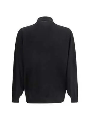 Brunello Cucinelli Virgin Wool Polo Sweater - Black