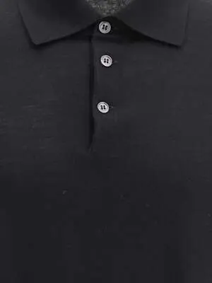 Brunello Cucinelli Virgin Wool Polo Sweater - Black