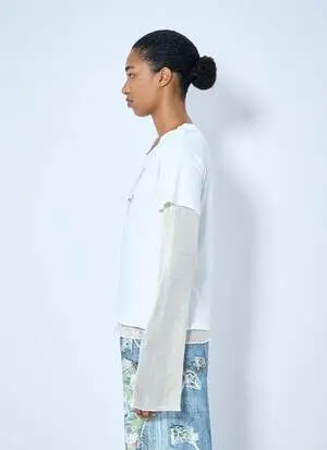 Acne Studios Layered Mesh Sleeve T-shirt