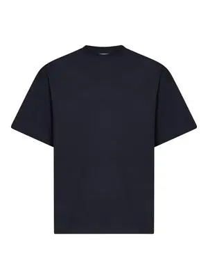 JIL SANDER Midnight Blue Cotton Boxy T-shirt With Logo
