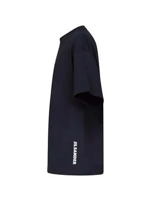 JIL SANDER Midnight Blue Cotton Boxy T-shirt With Logo