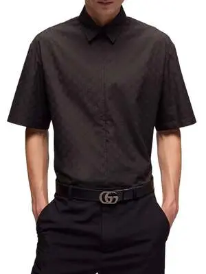 Gucci Gg Cotton Poplin Zip Shirt