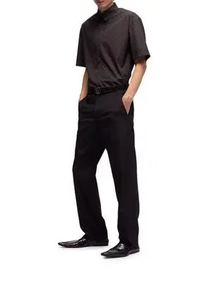 Gucci Gg Cotton Poplin Zip Shirt - Brown