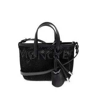 Moncler Leather Trimmed Tote Bag - Black