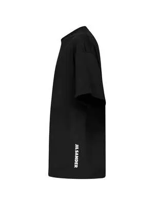 JIL SANDER Black Cotton Boxy T-shirt With Logo