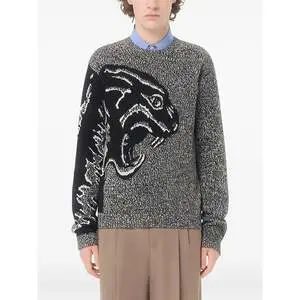 Valentino Garavani Panther Jacquard Sweater - Gray