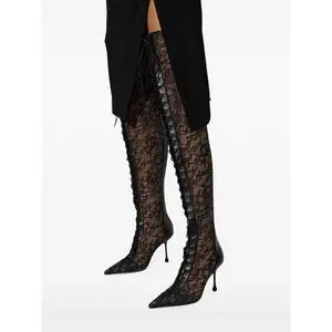 JIMMY CHOO Floral-lace Stiletto Boots