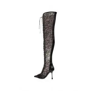 JIMMY CHOO Floral-lace Stiletto Boots