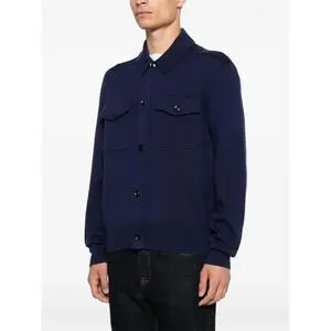 TOM FORD Wool Blend Shirt Jacket - Blue