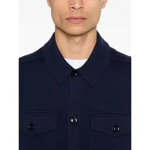 TOM FORD Wool Blend Shirt Jacket - Blue