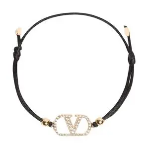 Valentino Garavani Vlogo Signature Strass Bracelet - Black