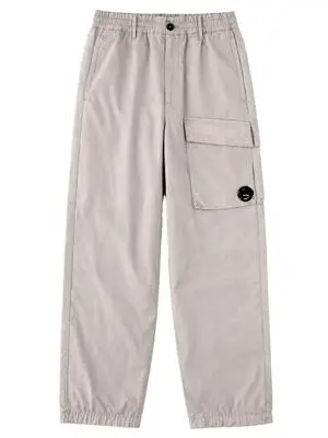 C.P. COMPANY Cargo Trousers With Logo Patch - Cream