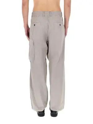 C.P. COMPANY Cargo Trousers With Logo Patch - Cream