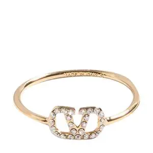 Valentino Garavani Vlogo Signature Swarovski Crystals Ring - Gold