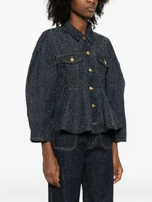 GANNI Cotton Denim Jacket - Multicolor